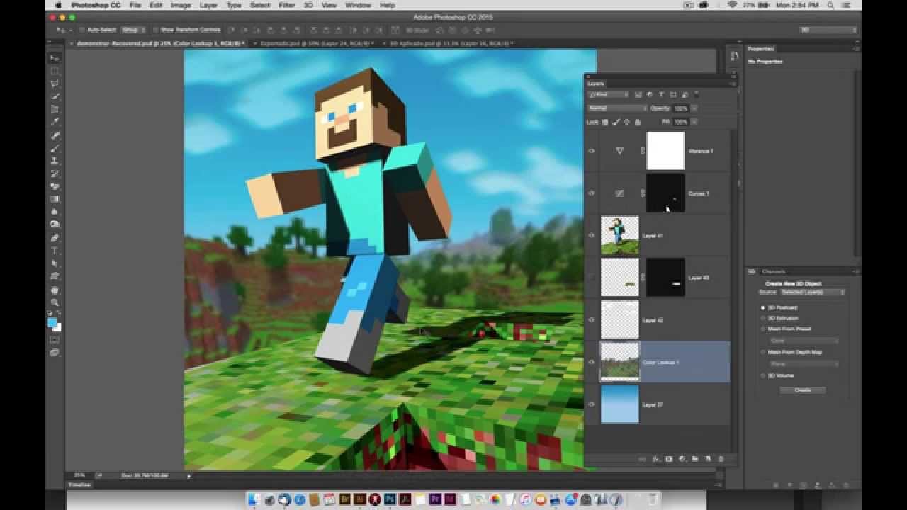 Minecraft com Photoshop e Illustrator - YouTube