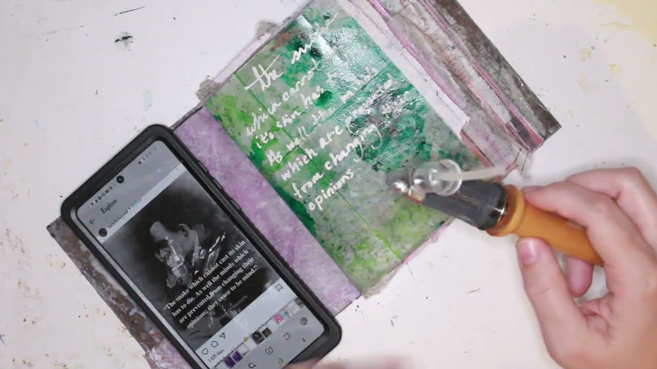 Practicing Calligraphy with my Wax Writer in my Encaustic Junk Journal ...