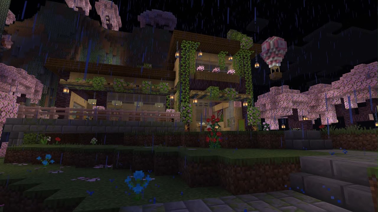 Relaxing Rainy Lofi Minecraft Ambience 4K - YouTube
