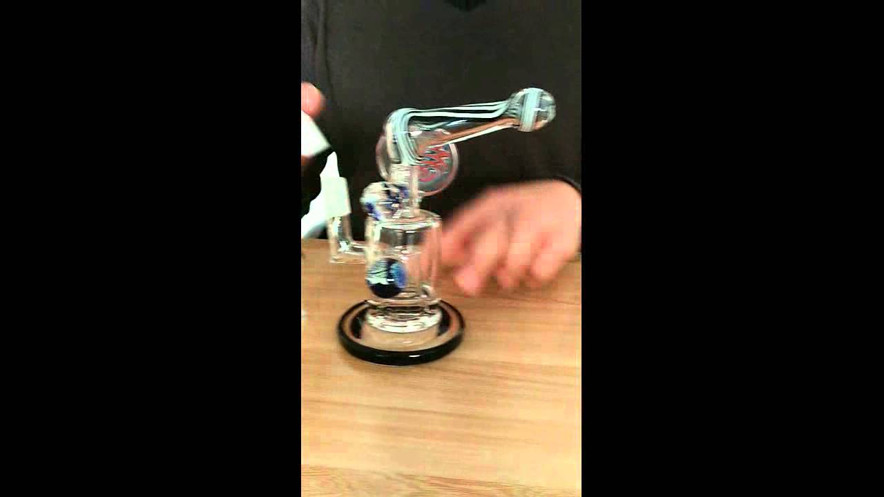 heady colored Glass oil rigs with tyre perc and two balls decor glass ...