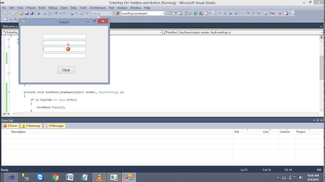 How to Set Enter Key Event On TextBox and Button in C# Windows Form - YouTube