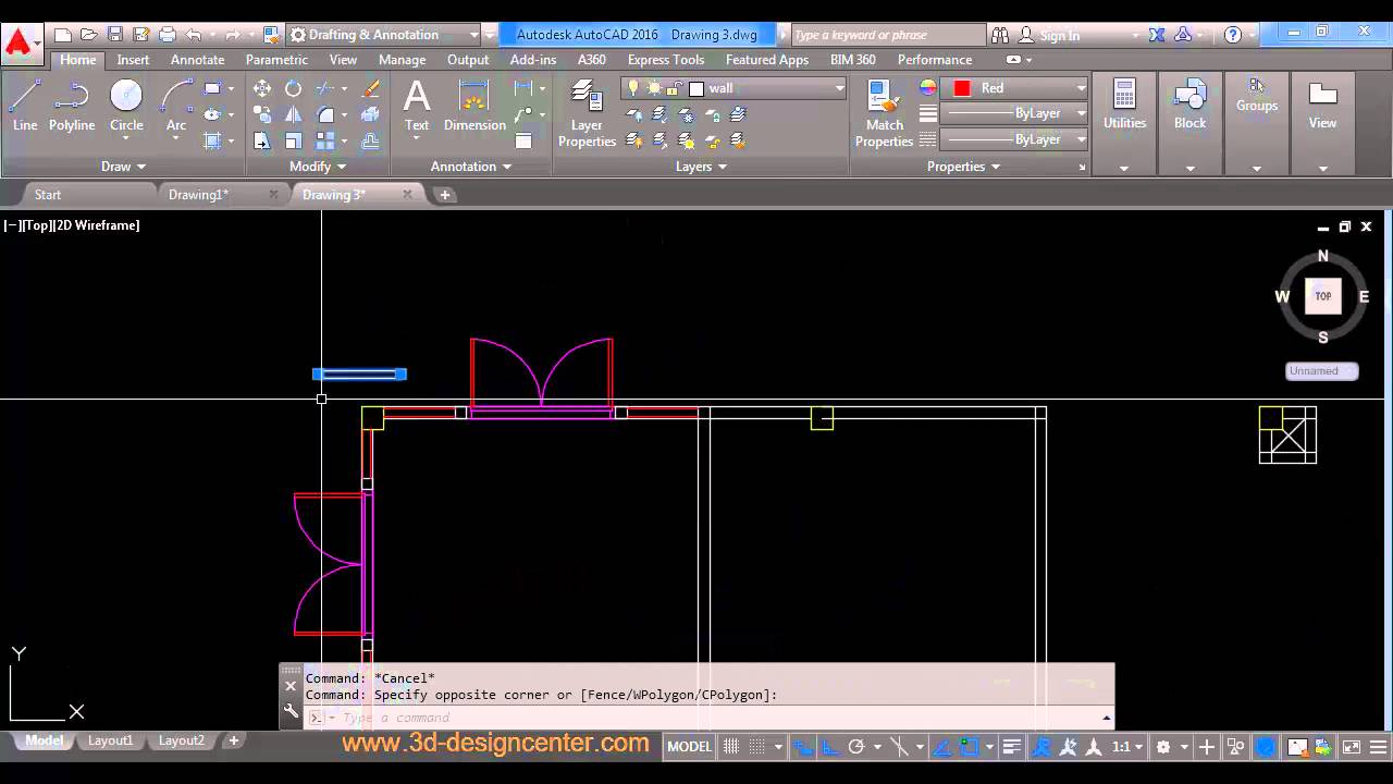 การใช้คำสั่ง Mline เส้นคู่ ใน AutoCAD - YouTube