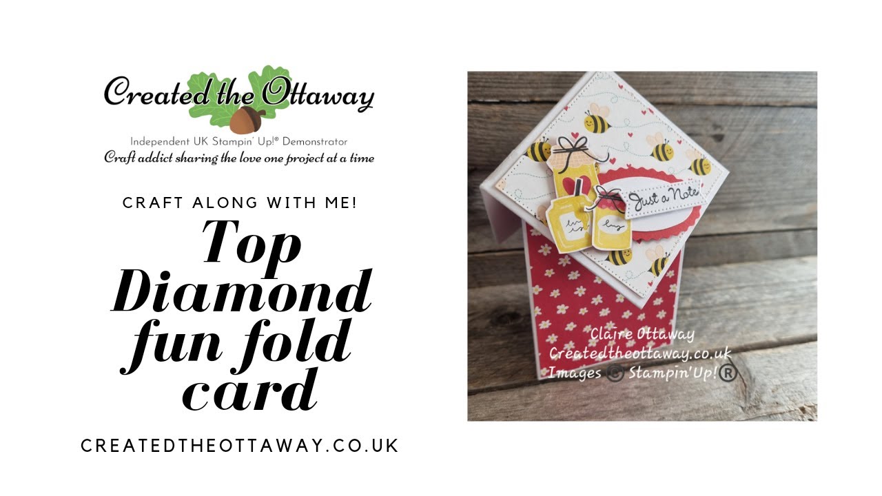 Top Diamond fun fold card tutorial@createdtheottaway - YouTube