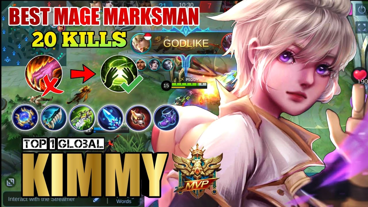 KIMMY TOP 1 GLOBAL GAMEPLAY | Kimmy best build and emblem 2020 - mobile ...