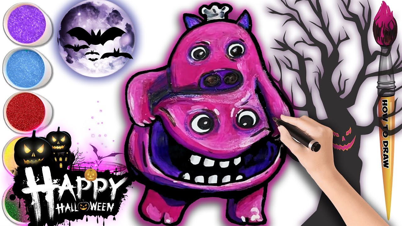 How To Draw a MONSTER for HALLOWEEN 🐽🐷🕸 Drawing Chef Pigster | Easy ...
