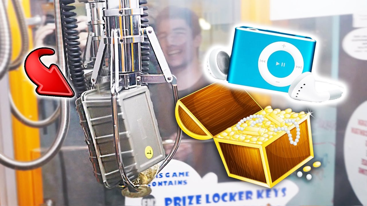 Winning TWO IPODS ON THE TREASURE CHEST CLAW MACHINE! - Arcade Games ...