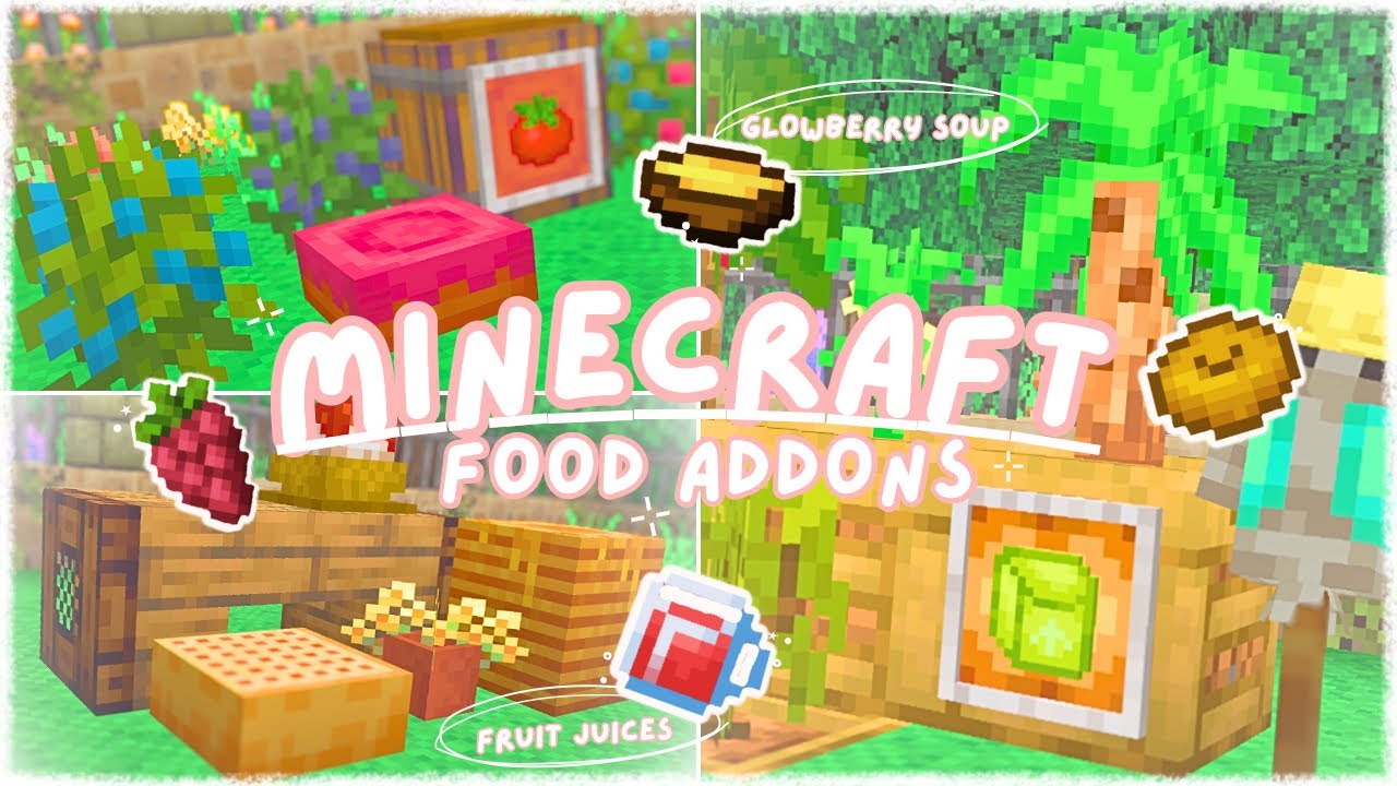 3 NEW Food addons for Minecraft pe 1.20 🌱 (cute foods, placeable cakes ...