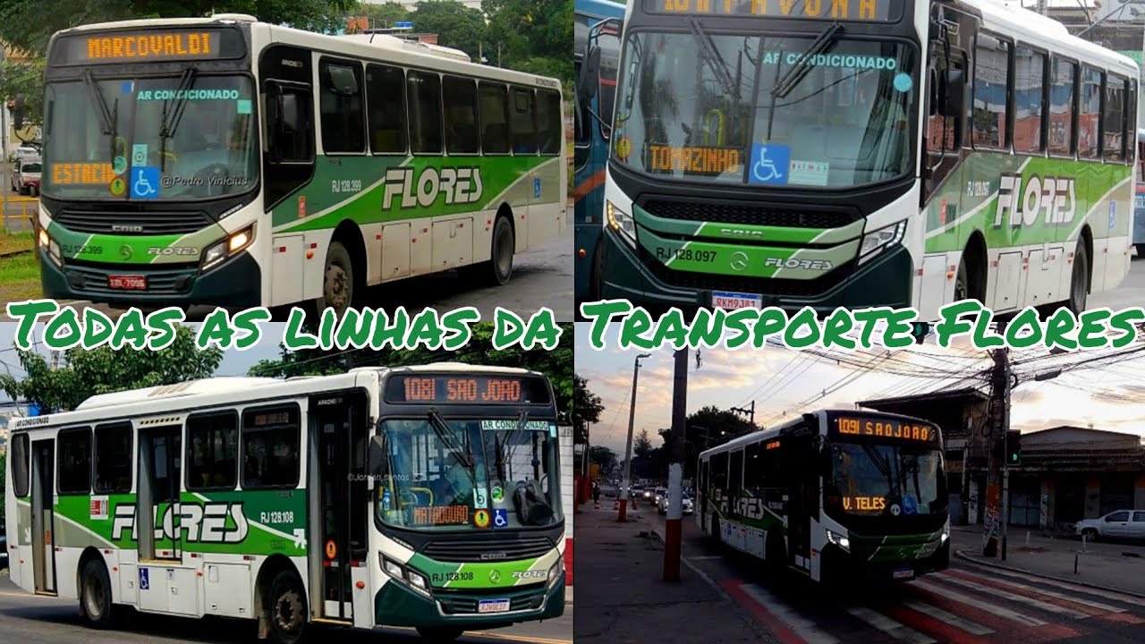 Todas As Linhas Da Transporte Flores (Pedido de @busao_carioca) - YouTube