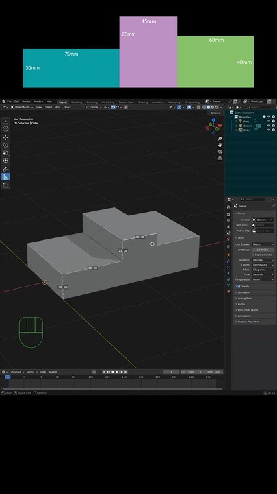 Blender basics tutorials PART 1 - Work precisely with units to model your objects in Edit Mode ...