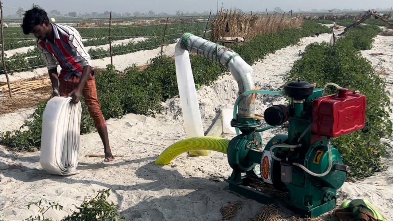 Khet me sinchai karne wala diesel engine Waterpump l 8hp Diesel Engine ...