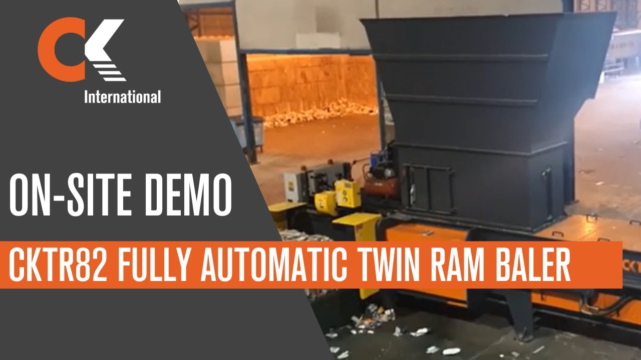 CK International Twin Ram Fully Automatic Baler Processing Waste at ...