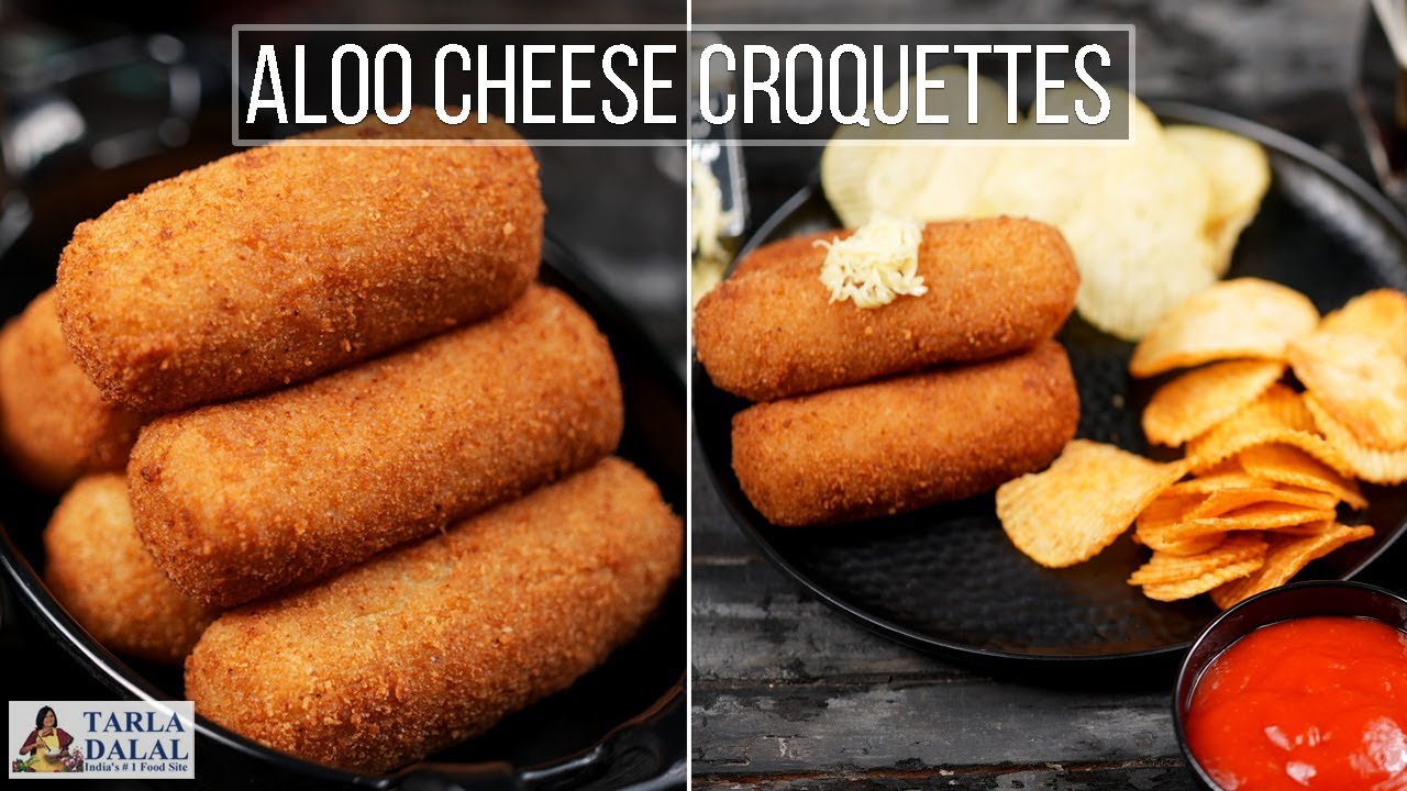 aloo cheese croquettes recipe | potato and cheese rolls | आलू चीज ...