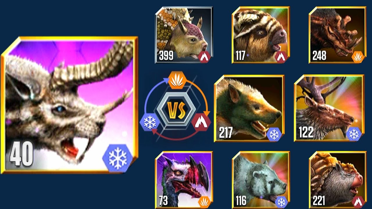 SMITHETOCERAS vs ALL CREATURES | JURASSIC WORLD THE GAME - YouTube