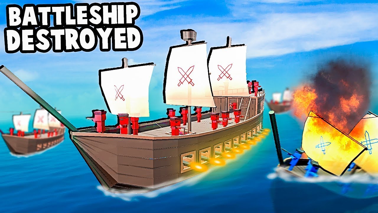 Giant Pirate NAVAL BATTLE! BATTLESHIP Simulator! (Ancient Warfare 3 ...