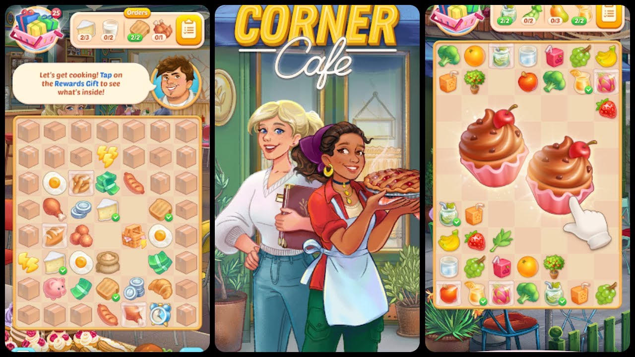 Corner cafe : Merge & Cook Game Gameplay Android Mobile - YouTube