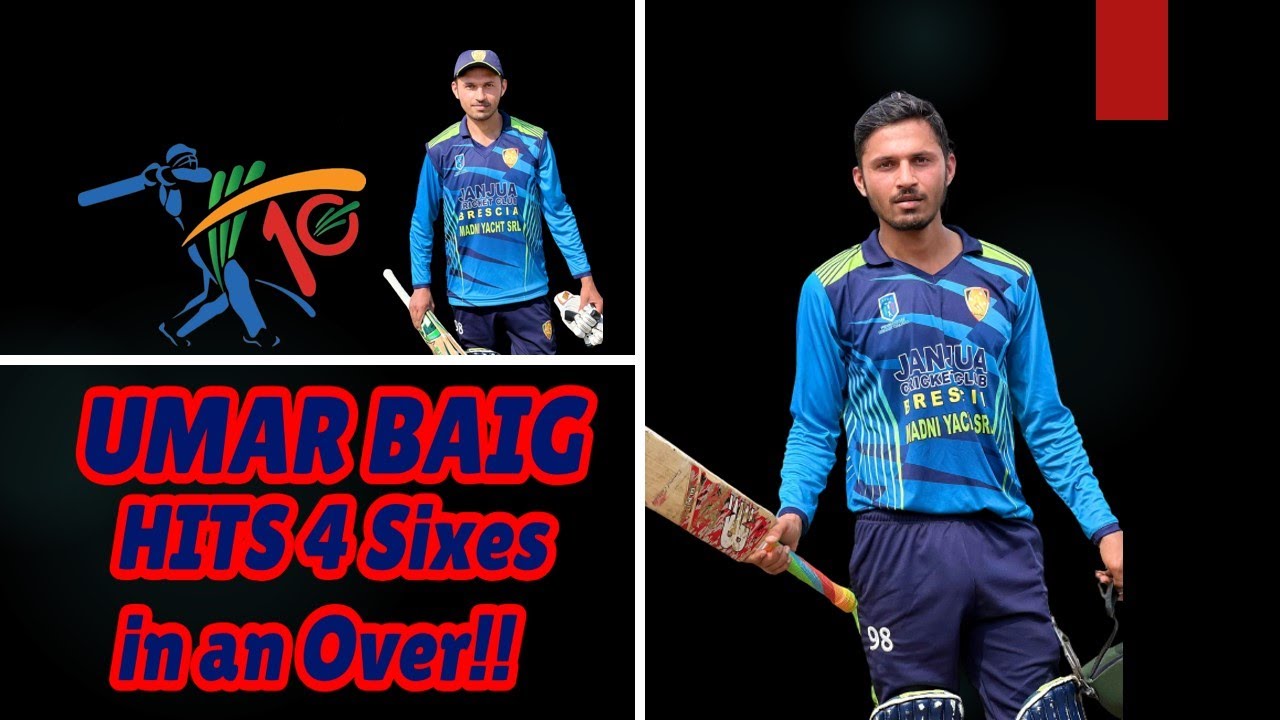 🔴 UMAR BAIG HITS 4 Sixes in an Over!! | JcC BReSciA vs Bergamo Cricket Club | - YouTube