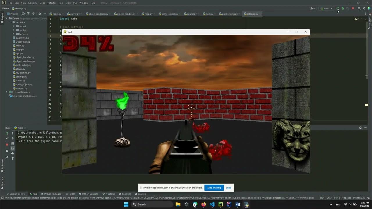 Doom Game demo in pygame - YouTube