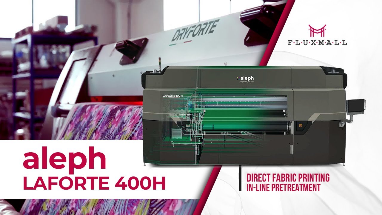 aleph LaForte 400H Direct Fabric Printing In line Pretreatment - YouTube