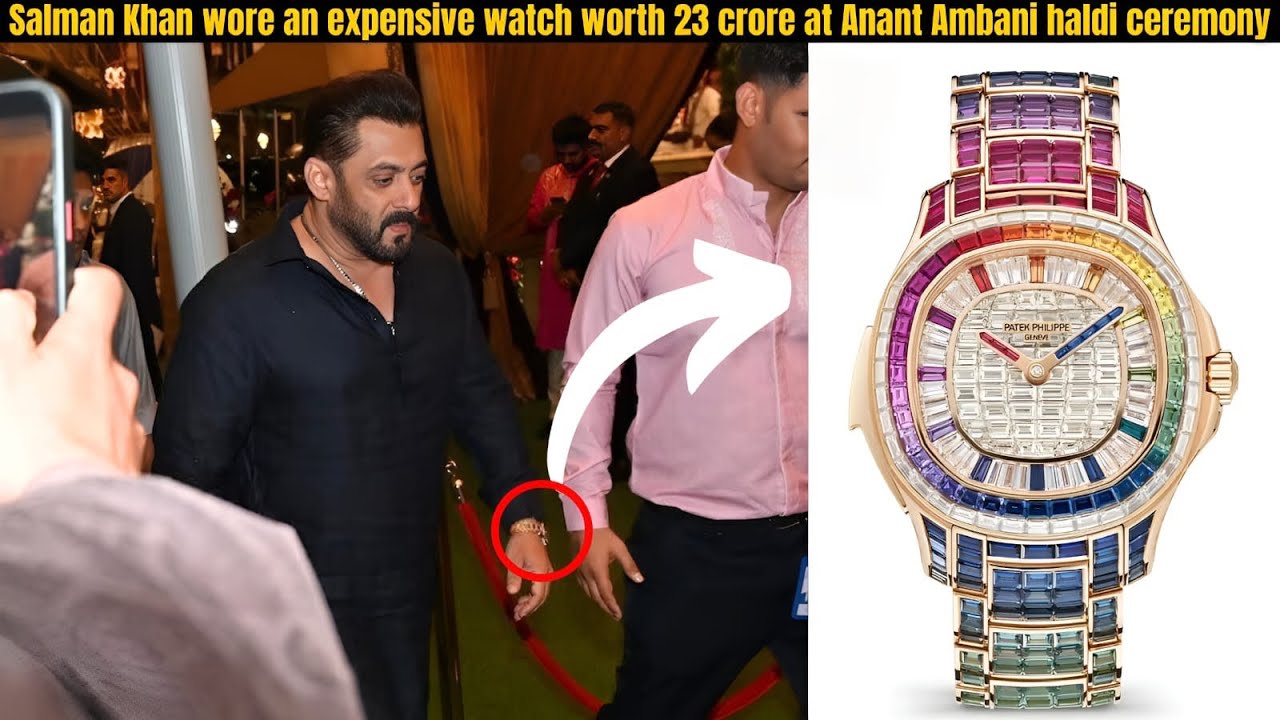 Salman Khan seen wearing Patek Philippe Aquanaut Luce "Rainbow" gold ...