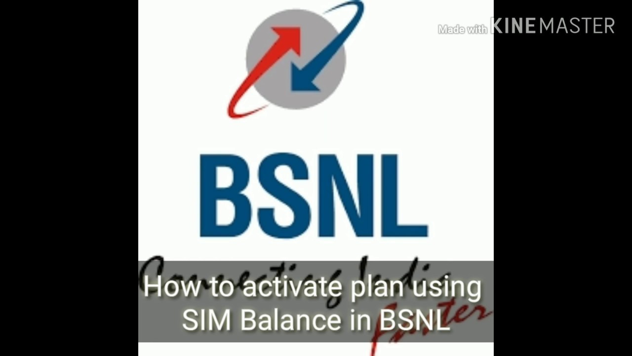 How to activate BSNL Plan using SIM main Balance - YouTube