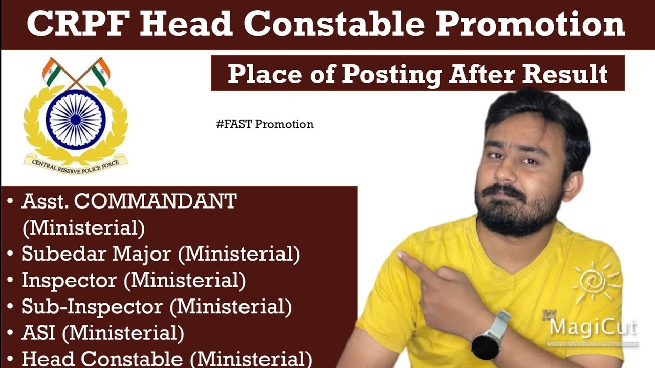 CRPF HEAD Constable Promotion Criteria CRPF HEAD Constable Departmental ...