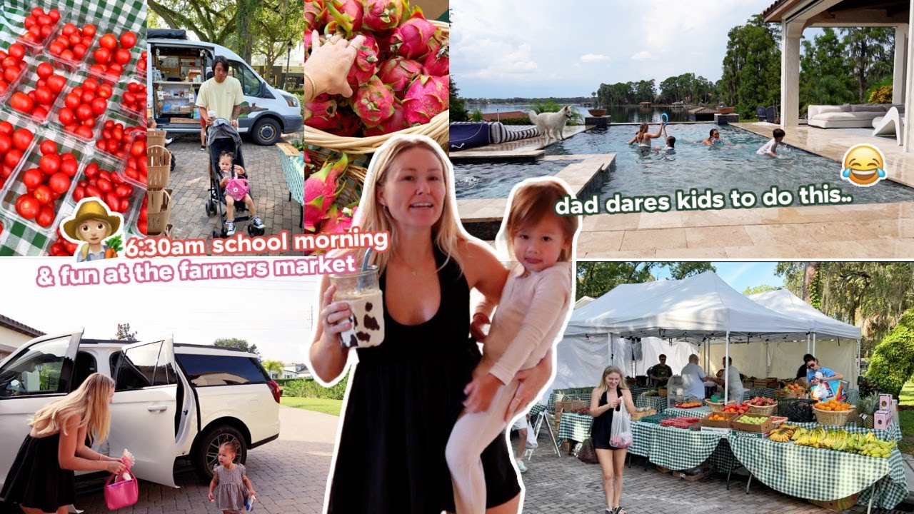 day at the farmers market & school morning routine! + dad dares the ...