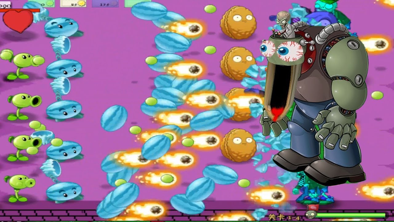 Gatling Pea Fire Ice Vs Winter Melon Cattail Zomplant Vs Team Melon Vs ...