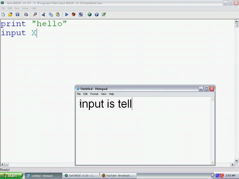 Just Basic Tutorial 2 Youtube