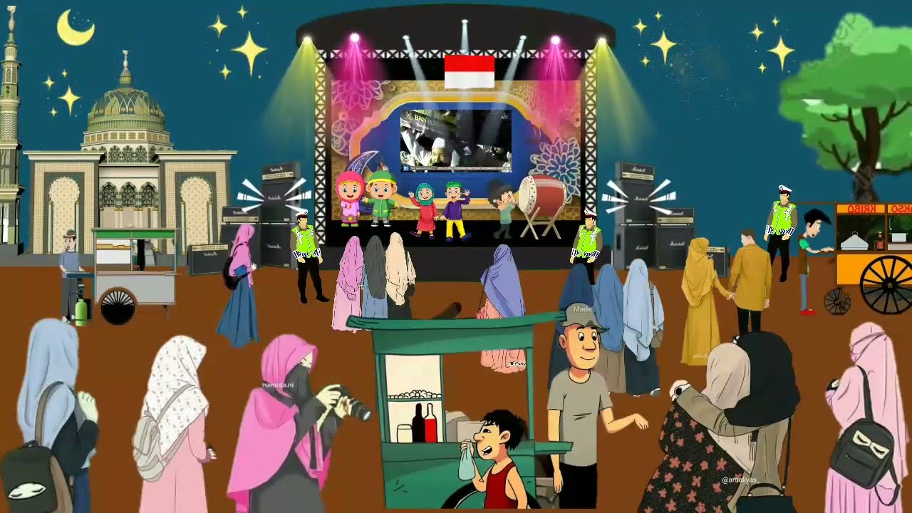 Musik hadroh dan gambar animasi suasana penonton#Captenaji - YouTube