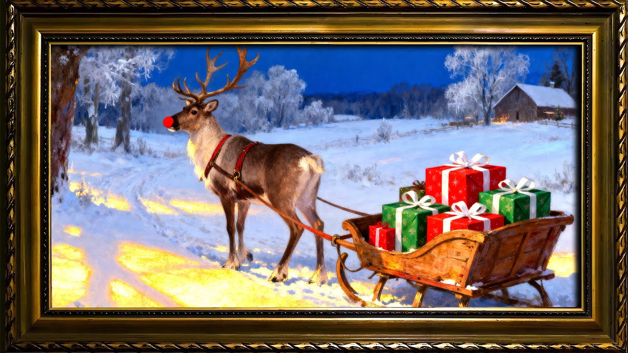 Rudolph the Red-Nosed Reindeer Art | Vintage Christmas Screensaver ...