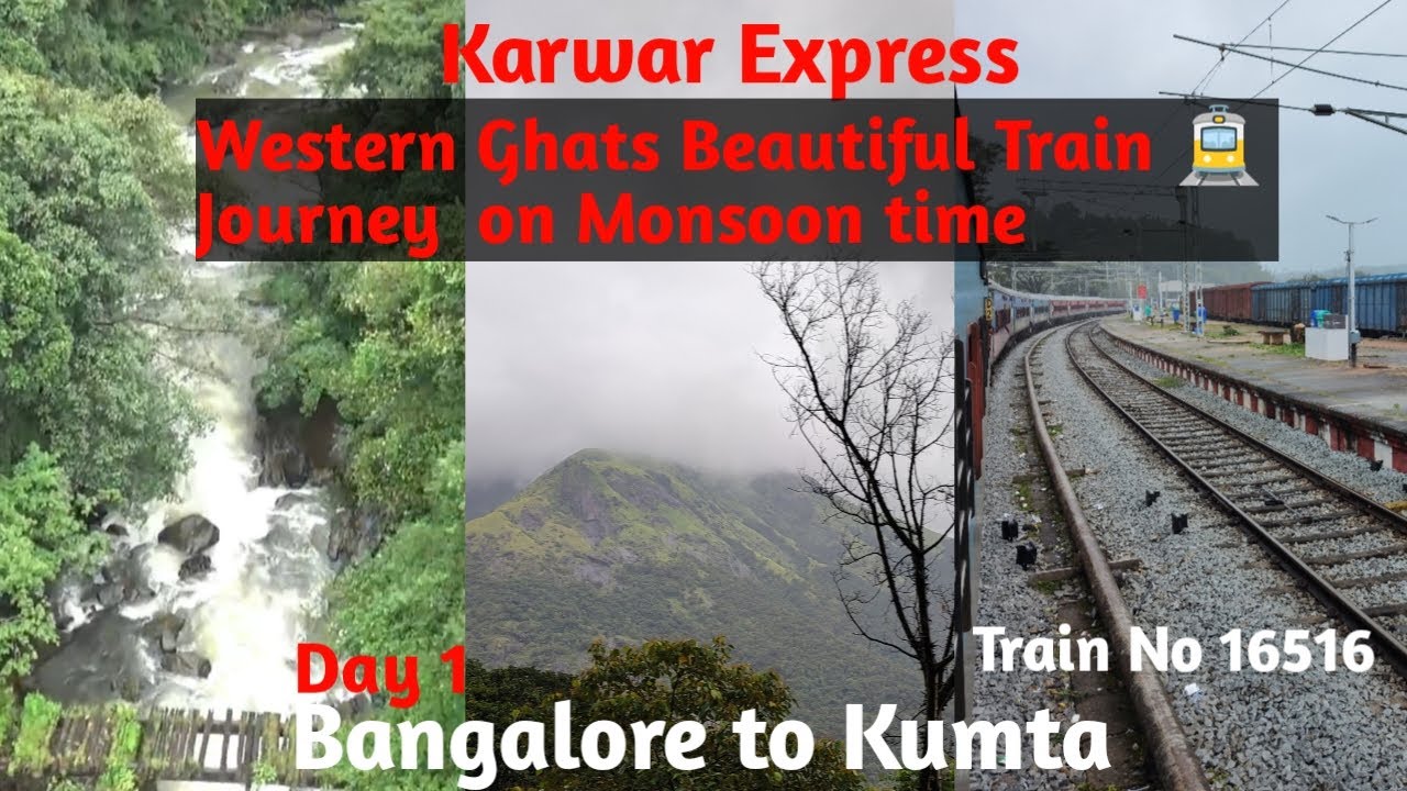 Karwar Express | Bangalore to Kumta | Western Ghats Beautiful Train🚊 ...