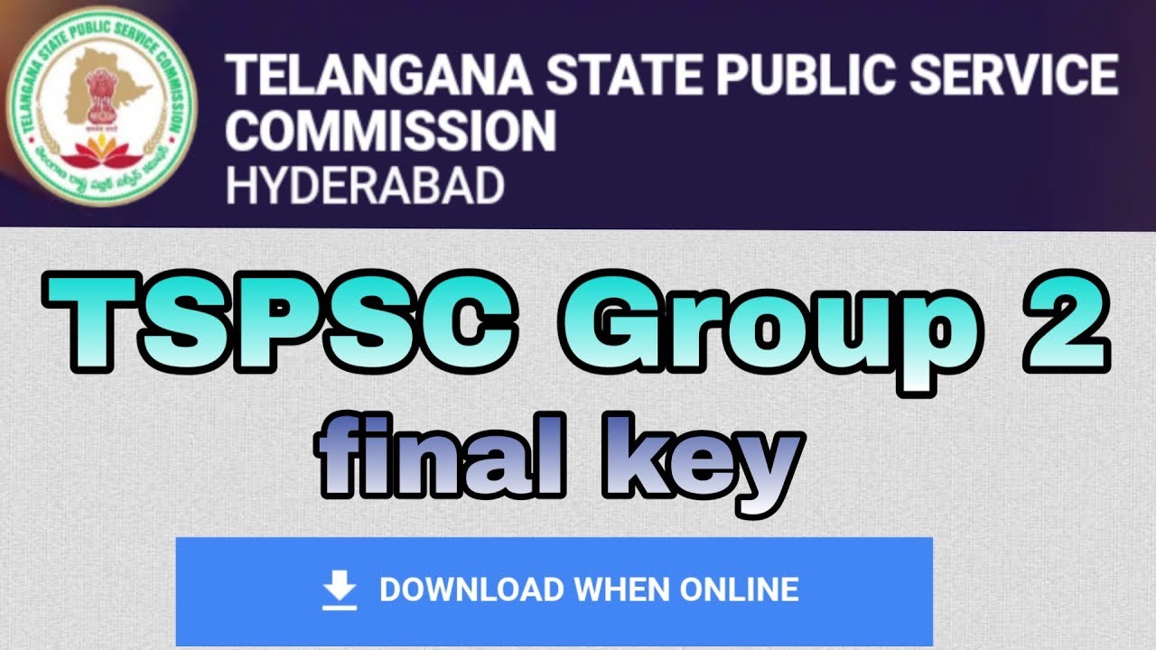TSPSC Group 2 official final key download - YouTube