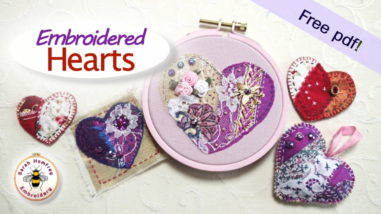 Embroider a heart for Valentines! Embroidery stitches, silk ribbon ...