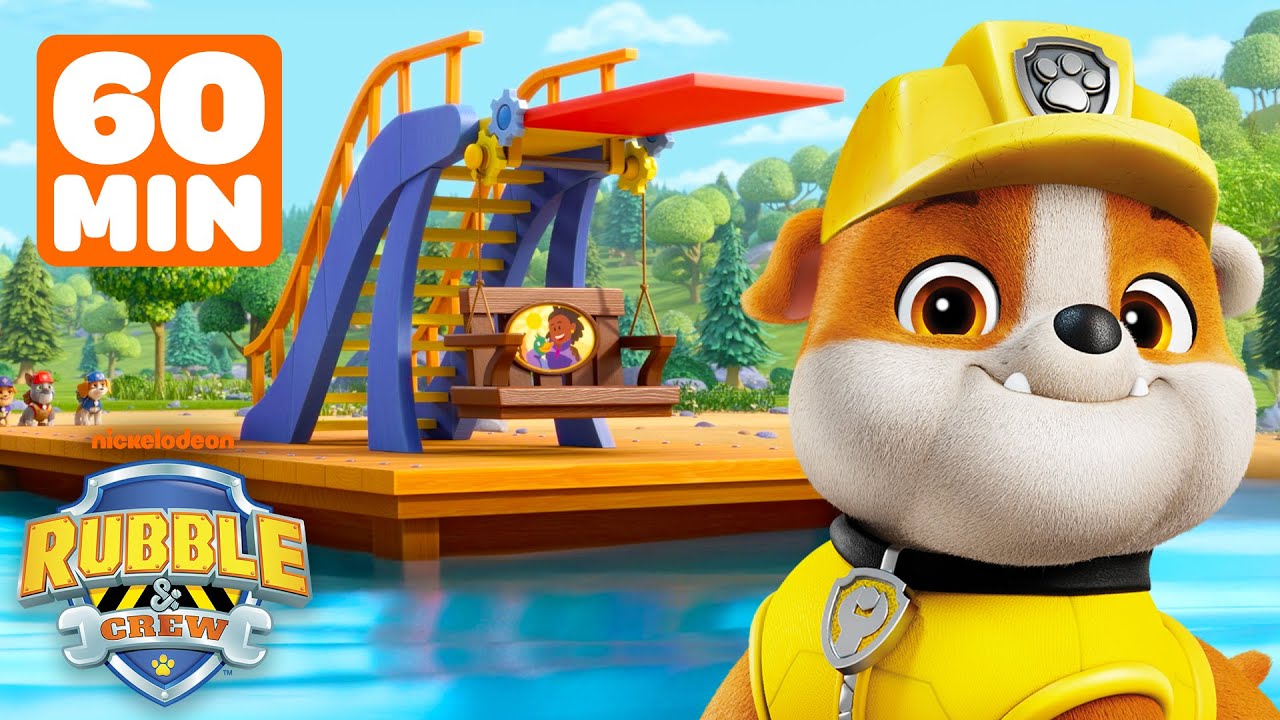 Rubble's Rescues & Sunny Outdoor Builds! w/ Mix, Charger & Wheeler | 1 ...