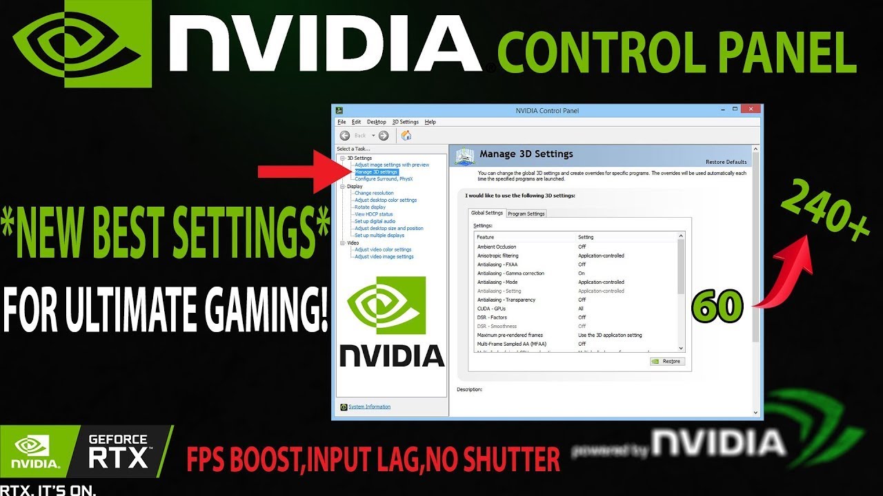 Best Nvidia Control Panel Settings For Competitive Gaming FPS & Boost ...