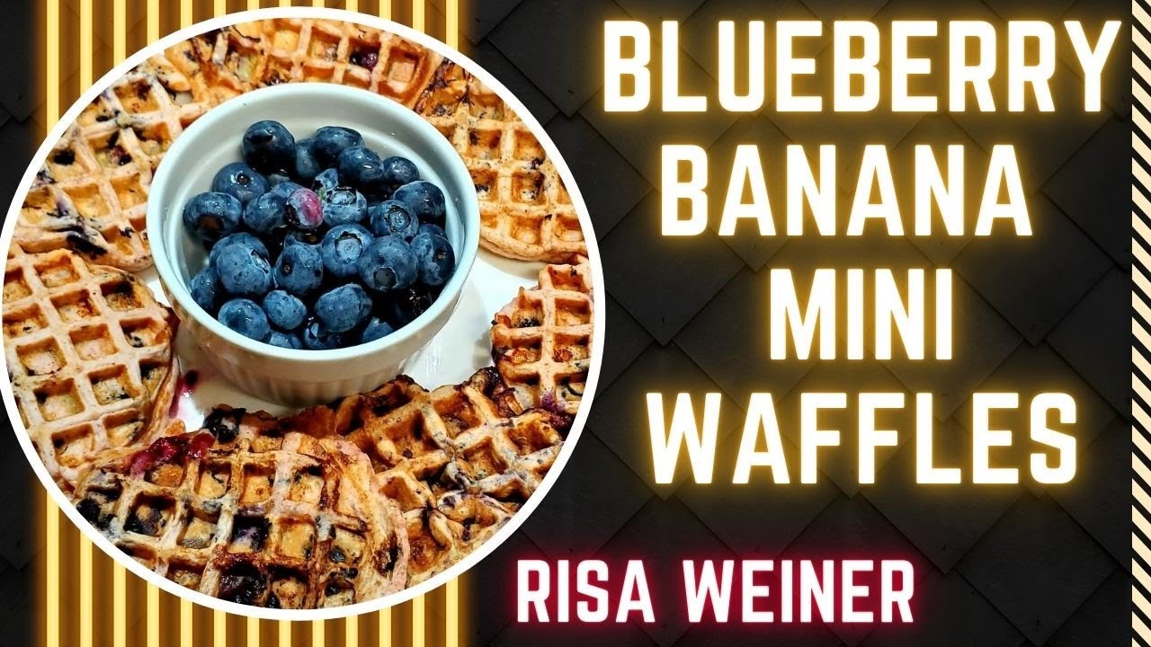 4-Ingredient High Protein Blueberry Banana Mini Waffles By Risa - YouTube