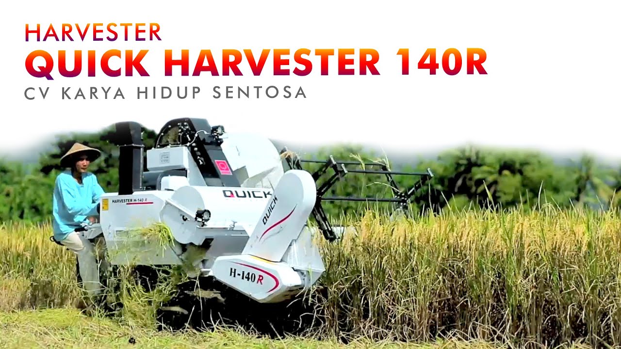 Alat Panen Padi Quick Combine Harvester QH-140R - YouTube