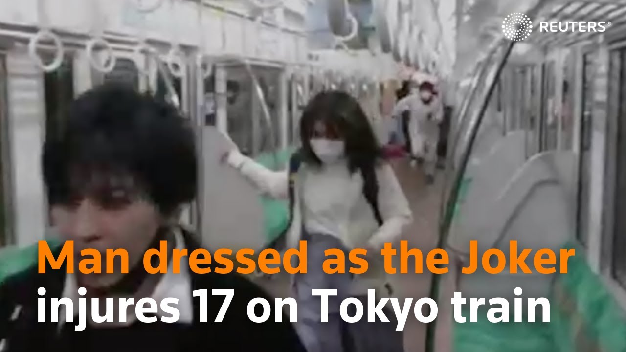 Man dressed as the Joker injures 17 on Tokyo train - YouTube
