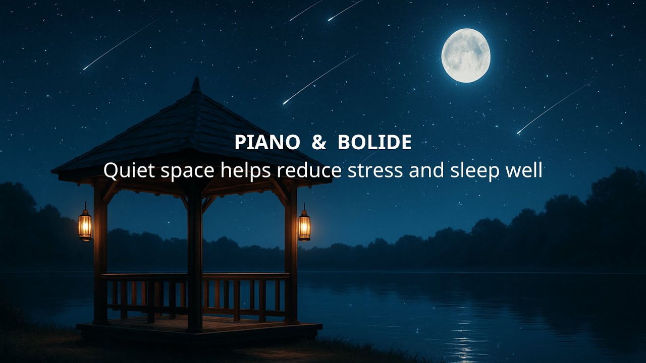 Quiet Night Scene - Moonlight, Shooting Stars, Relaxing Piano & Wind ...