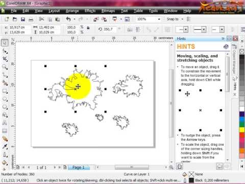 cara membuat bercak cat dengan coreldraw / make - YouTube