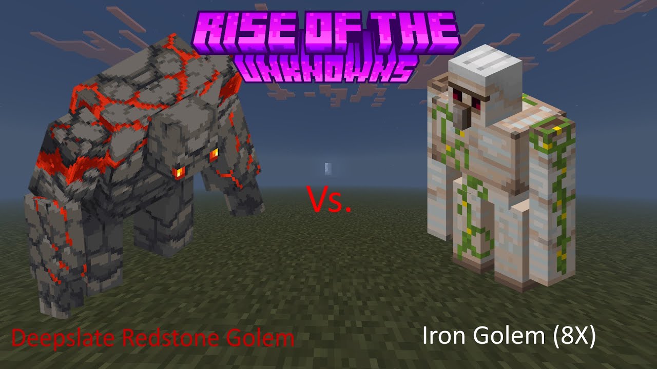 Deepslate Redstone Golem (Alpha Version) vs 8 Iron Golems - YouTube
