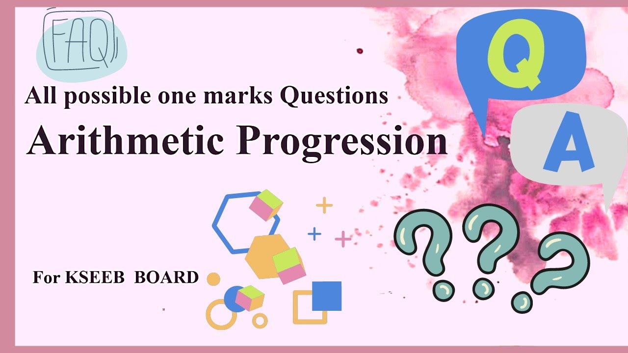 One Marks Questions on Arithmetic progression for SSLC - YouTube