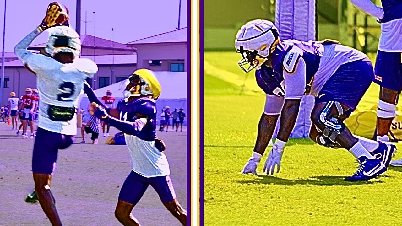 LSU Football Practice HIGHLIGHTS: WR's VS DB's!! - YouTube