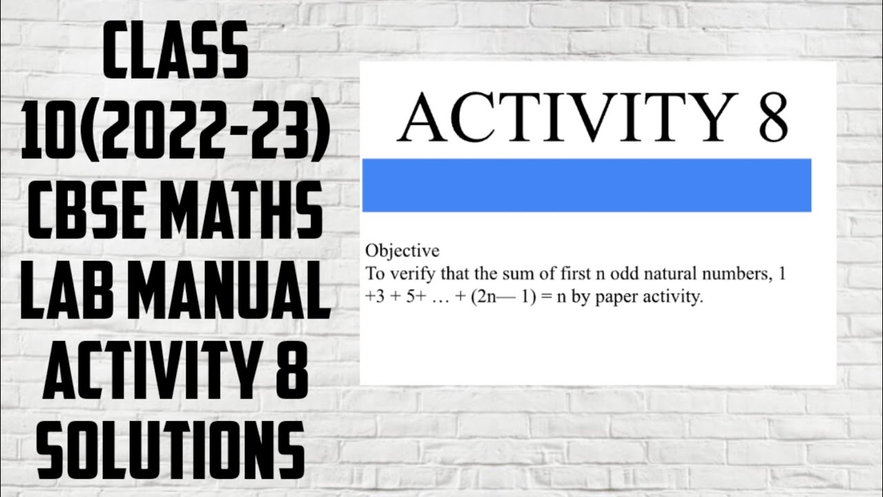 CLASS 10 (2022-23) CBSE MATHS LAB MANUAL ACTIVITY 8 SOLUTIONS - YouTube