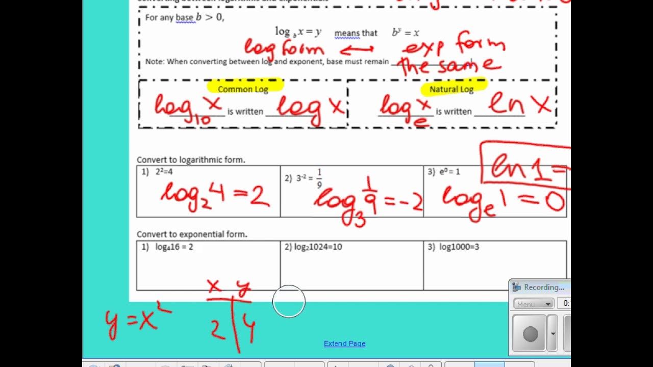 Unit 7 Day 4 Intro to Log - YouTube