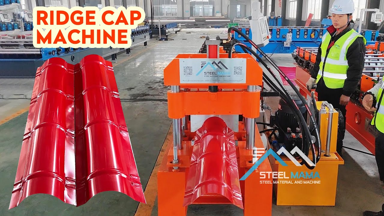ridge cap roll forming machine - YouTube