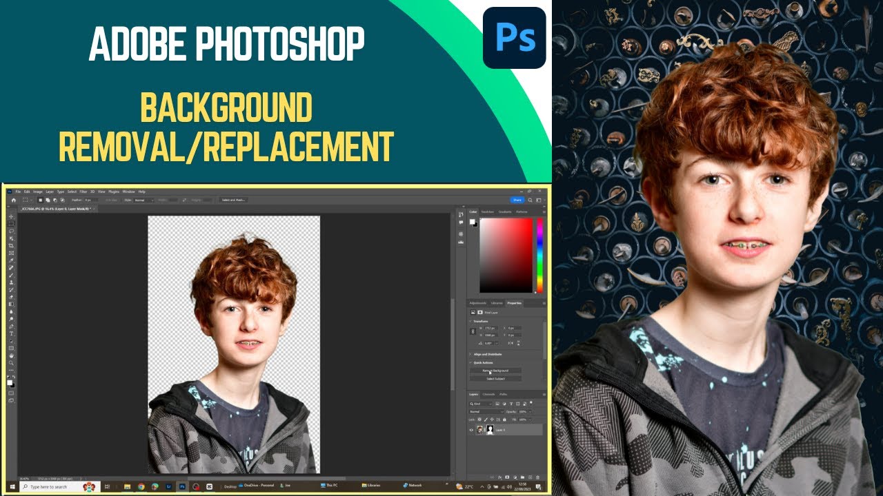 Photoshop - Background Removal and Replacement - YouTube