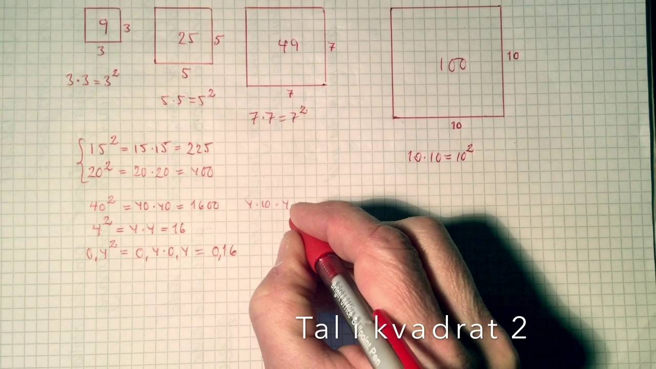 Tal i kvadrat 2 - YouTube