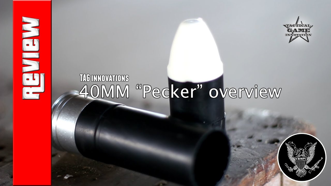 TAG innovations Airsoft 40mm "Pecker" projectile and shell - YouTube