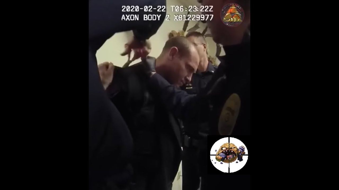 POLICE OFFICER HAS UNIFORM CUT OFF OF HIM AFTER ARREST! (FULL VIDEO ...